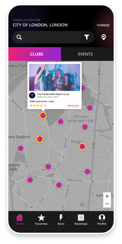 Party App - Find The Busiest and most happening clubs around you